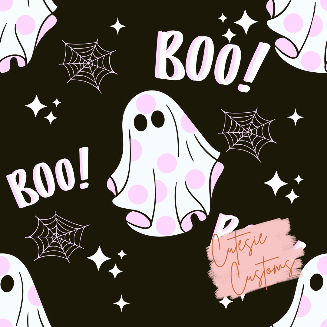 Ghost Halloween Pattern, Digital Seamless Design, Fabric Print, Fabric ...