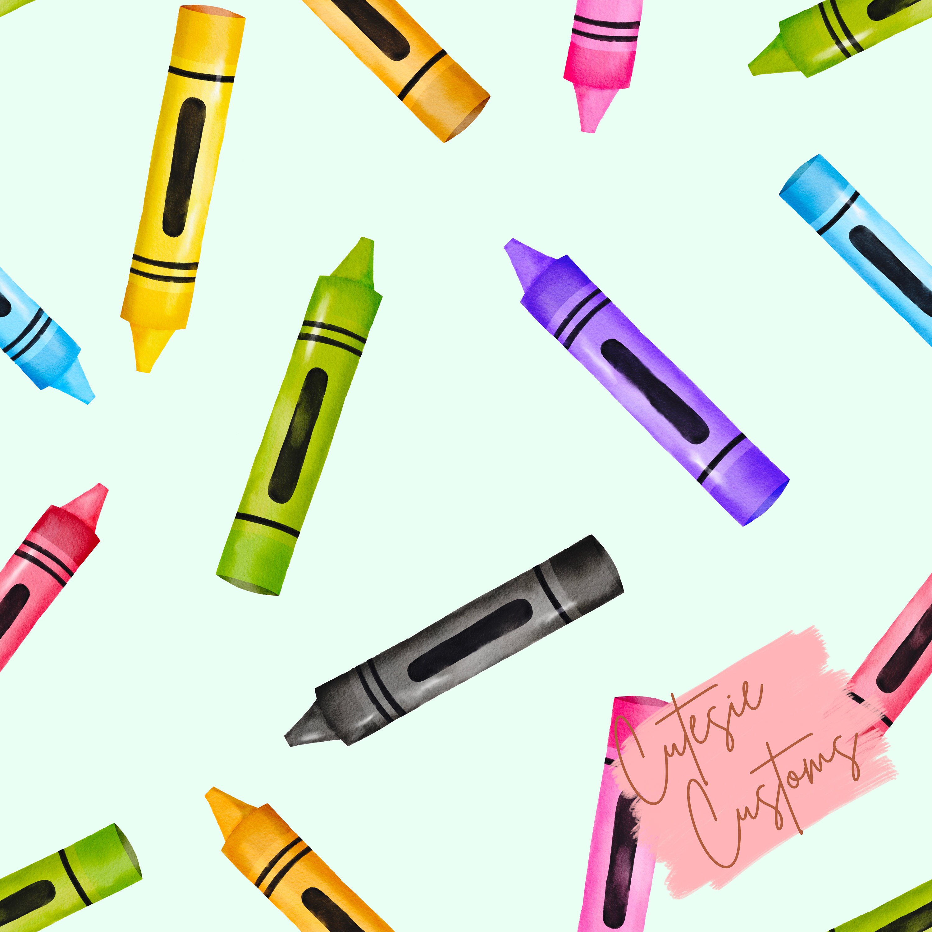 Back to School Crayon Pattern, Digital Seamless File, Fabric Prints ...