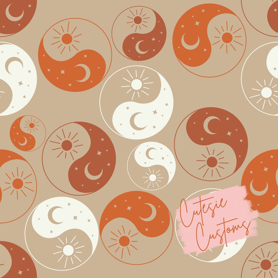 Yin & Yang Boho Pattern, Digital Seamless Design, Fabric Prints, Custom ...