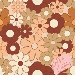 Boho Flowers Pattern, Digital Seamless Design, Fabric Prints, Custom ...