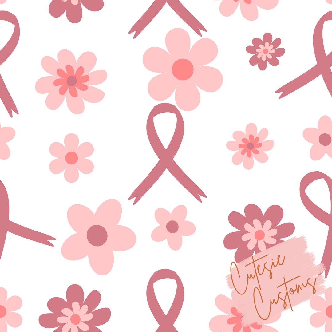 Breast Cancer Awareness Pattern, Digital Seamless Design, Custom Fabric ...