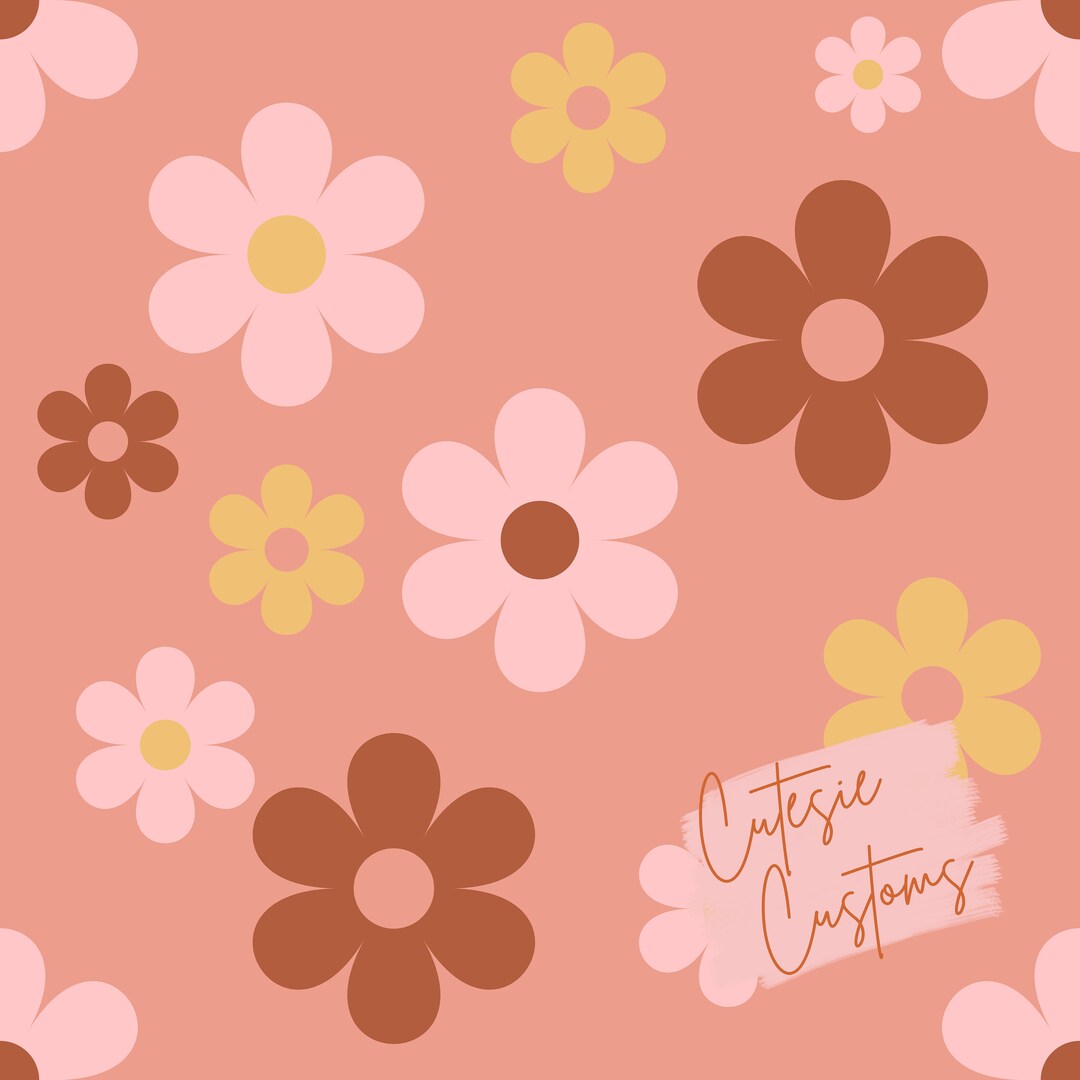 Flower Power Pattern, Digital Seamless File, Fabric Prints, Flower ...