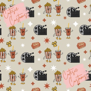 Retro Movie Pattern Digital Seamless Design Custom Fabric - Etsy