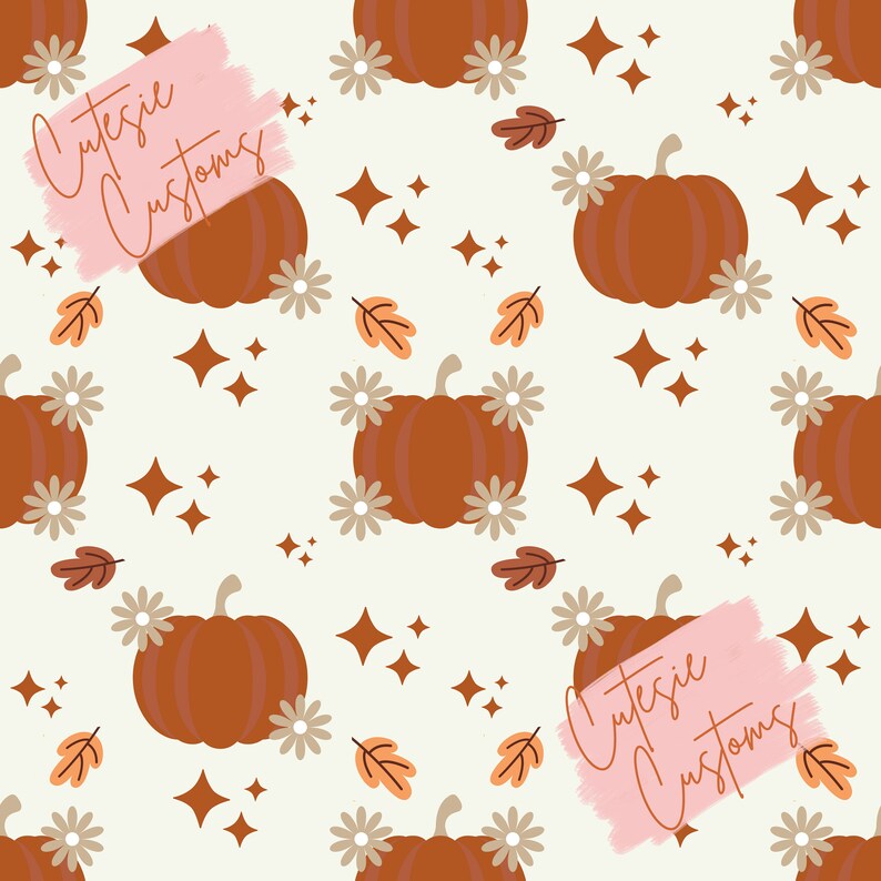 Pumpkin Fall Halloween Pattern, Digital Seamless Design, Fabric Print ...
