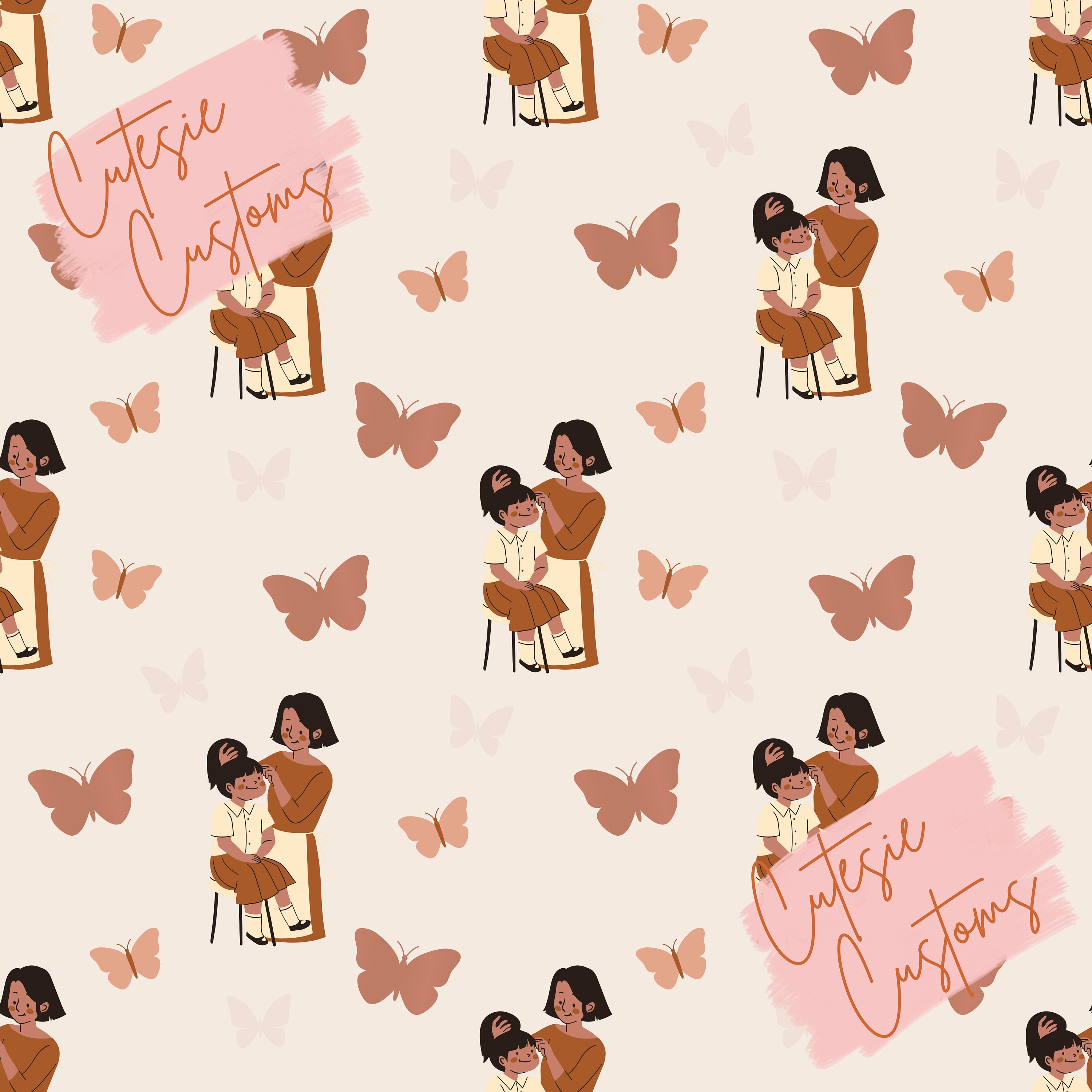 MAMA PNG and Seamless File, Digital Seamless Design, Fabric Print ...