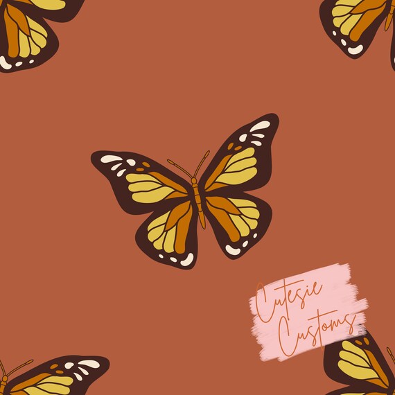 Butterfly Boho Pattern Digital Seamless Design Fabric - Etsy