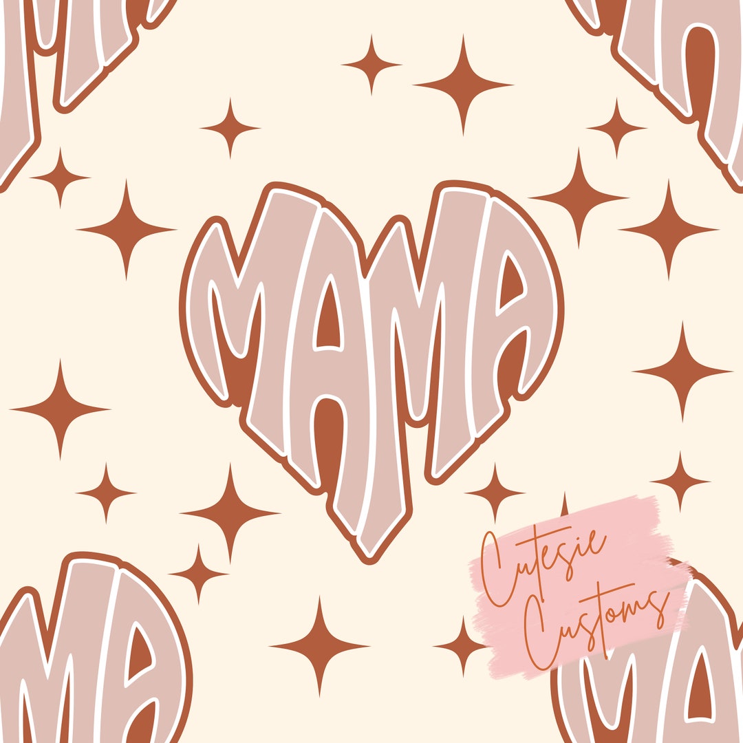 Mama Heart Pattern, Digital Seamless Design, Fabric Prints, Custom ...