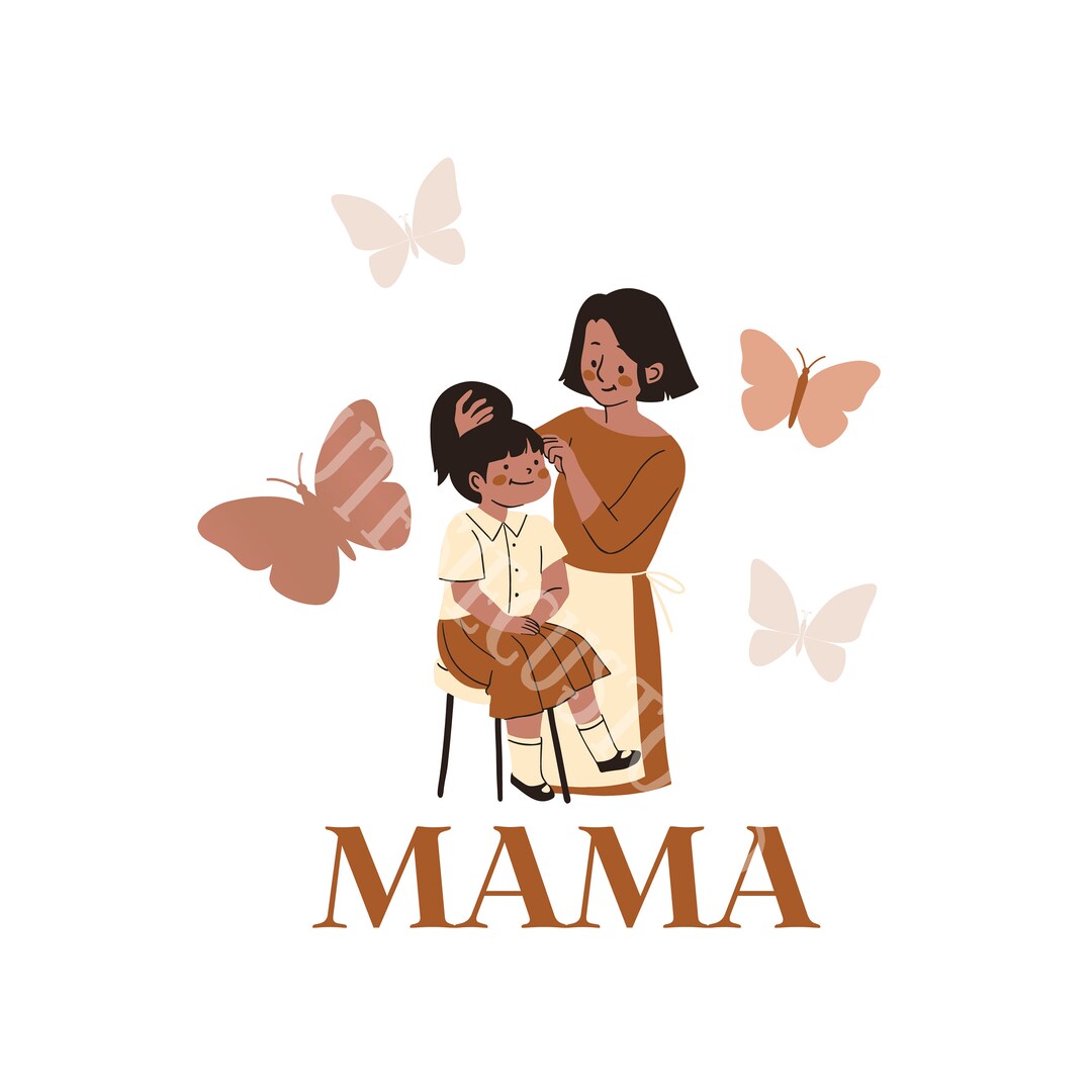 MAMA PNG and Seamless File, Digital Seamless Design, Fabric Print ...