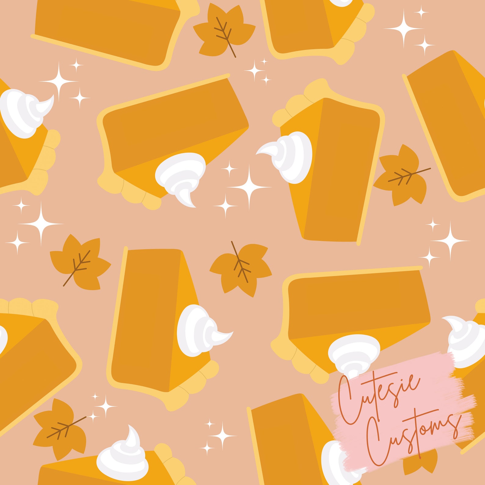 Cutie Pie PNG & Seamless Files, Digital Seamless Design, Fabric Print ...