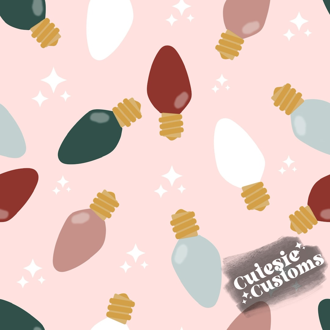Christmas Lights Pattern, Fabric Prints, Custom Fabric Design, Seamless ...