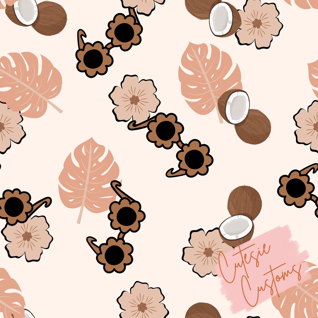 Summer Vibes Pattern, Digital Seamless Design, Fabric Prints, Custom ...