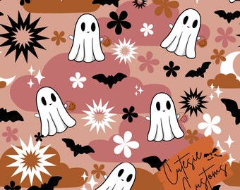 Pumpkin Fall Halloween Pattern, Digital Seamless Design, Fabric Print ...