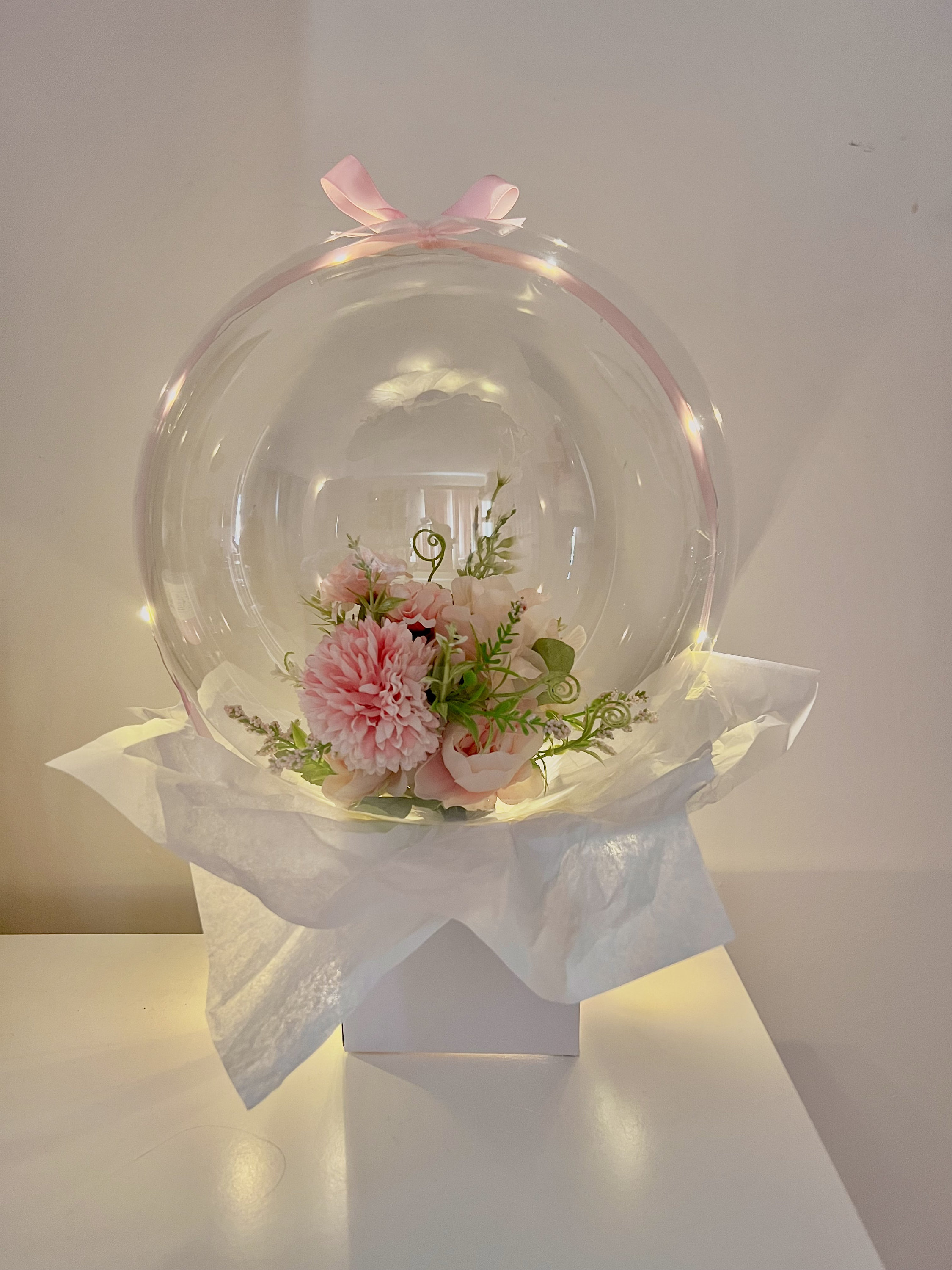 Beautiful Artificial Flower Balloon Bouquet With Custom Text and Fairy ...