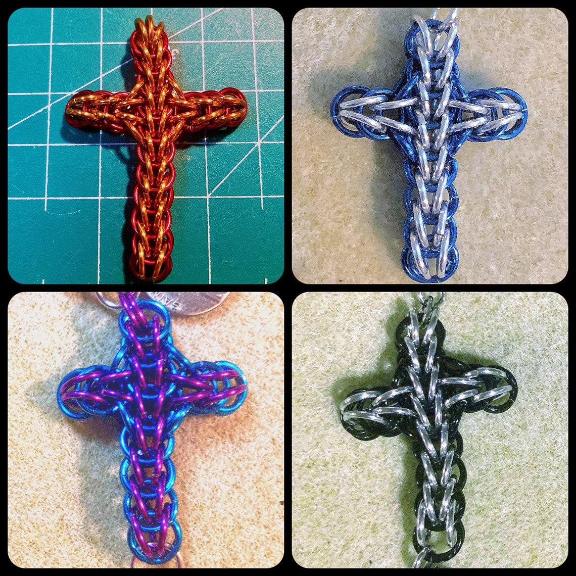 Cross Pendant | Chain Mail Cross Pendant | Handmade Chainmail Pendant ...