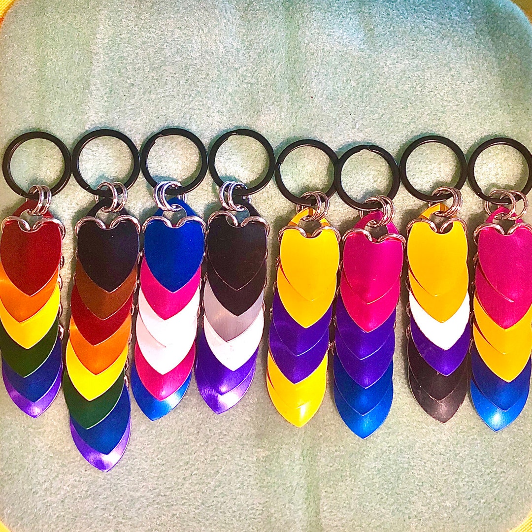 Dragon Scale Pride Flag Keychain | LGBTQ+ Keychain | Customizable ...