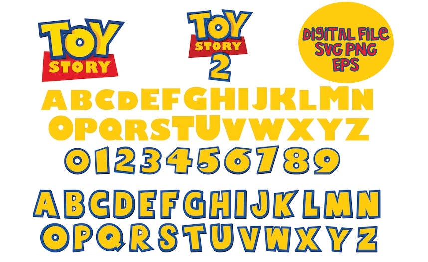 Toy Story Font SVG, Toy Story Alphabet SVG, Toy Story Letters Numbers ...