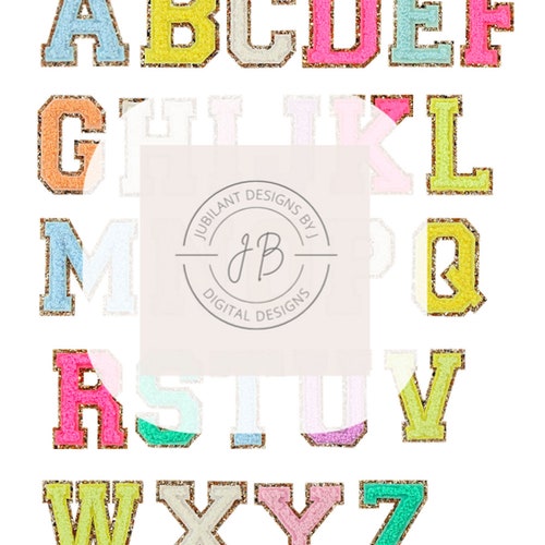 Colorful Varsity Letters - Etsy