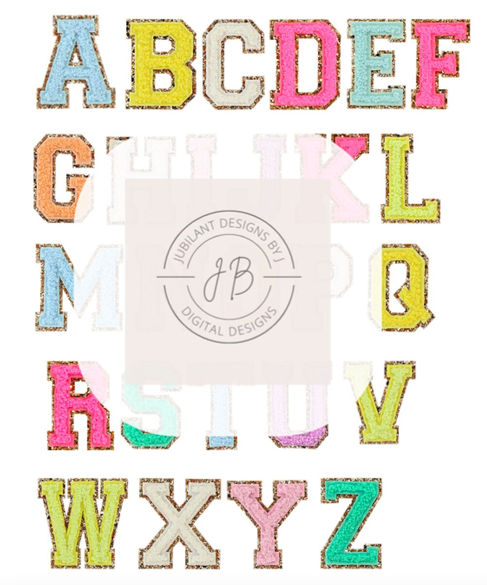 Colorful Varsity Letters - Etsy