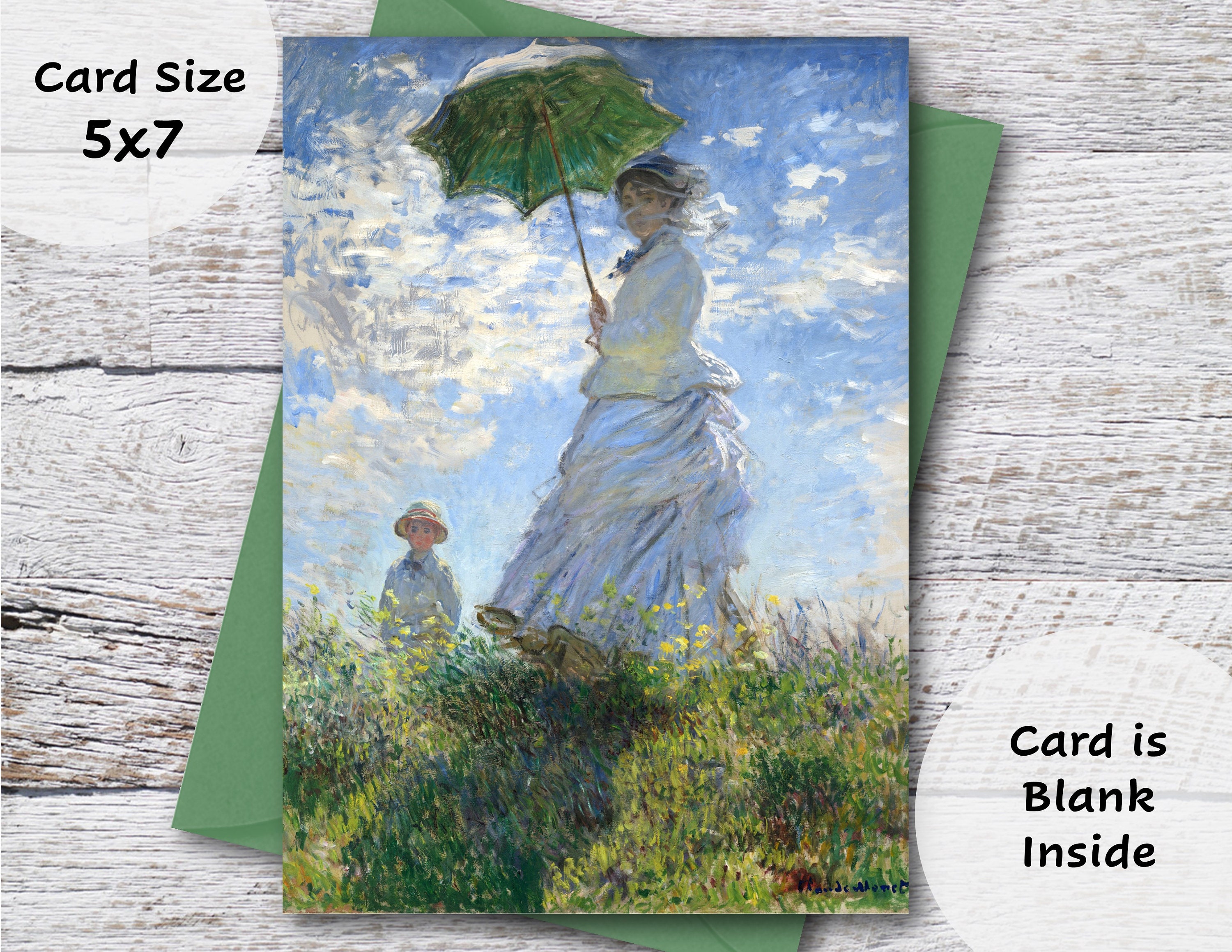 Monet Collection, 6 Printable Blank Greeting Cards of Famous Monet Oil ...