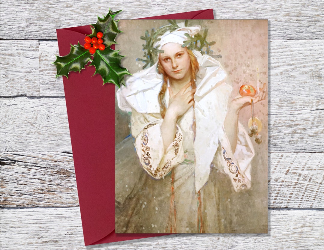 Christmas in America by Alphonse Mucha Printable Christmas - Etsy