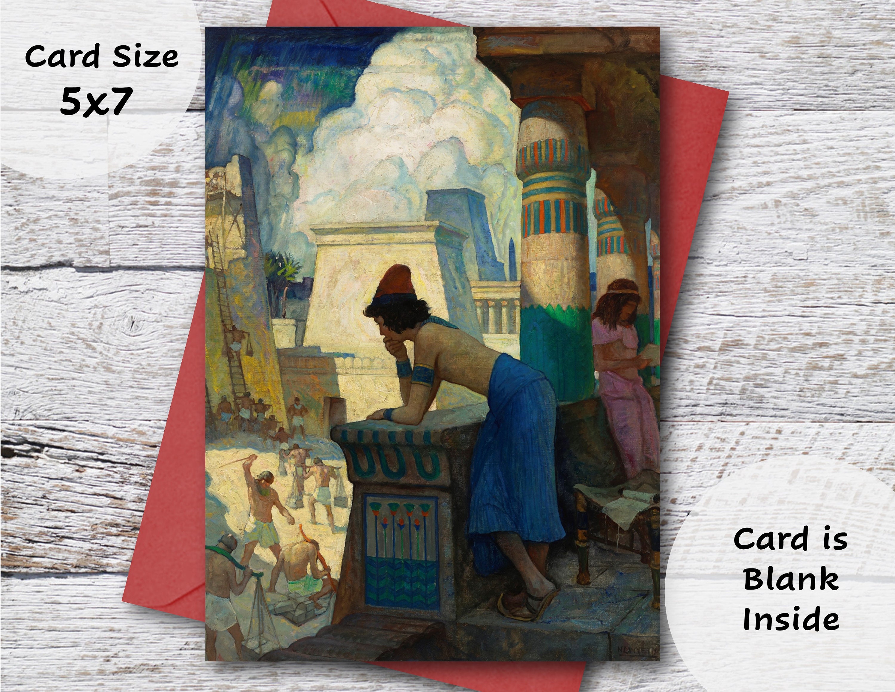 The Boy Moses by N.C. Wyeth, Printable Fine Art Card of Famous Oil ...