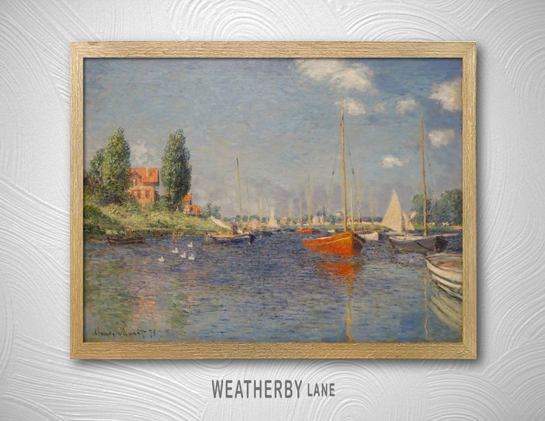 Red Boats by Monet, Printable Wall Art of Famous Monet Painting ...