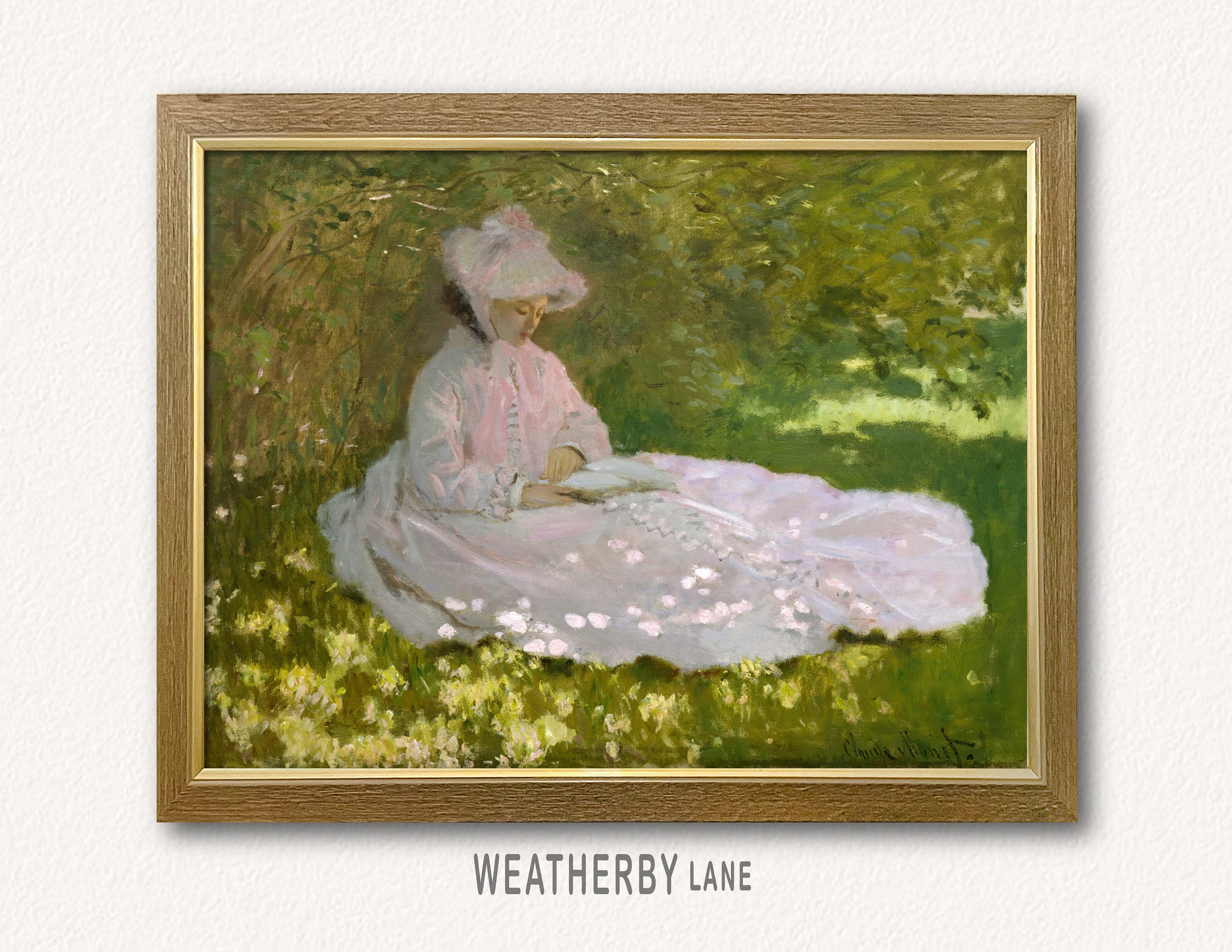Springtime by Monet, Printable Wall Art of Famous Painting of Woman ...