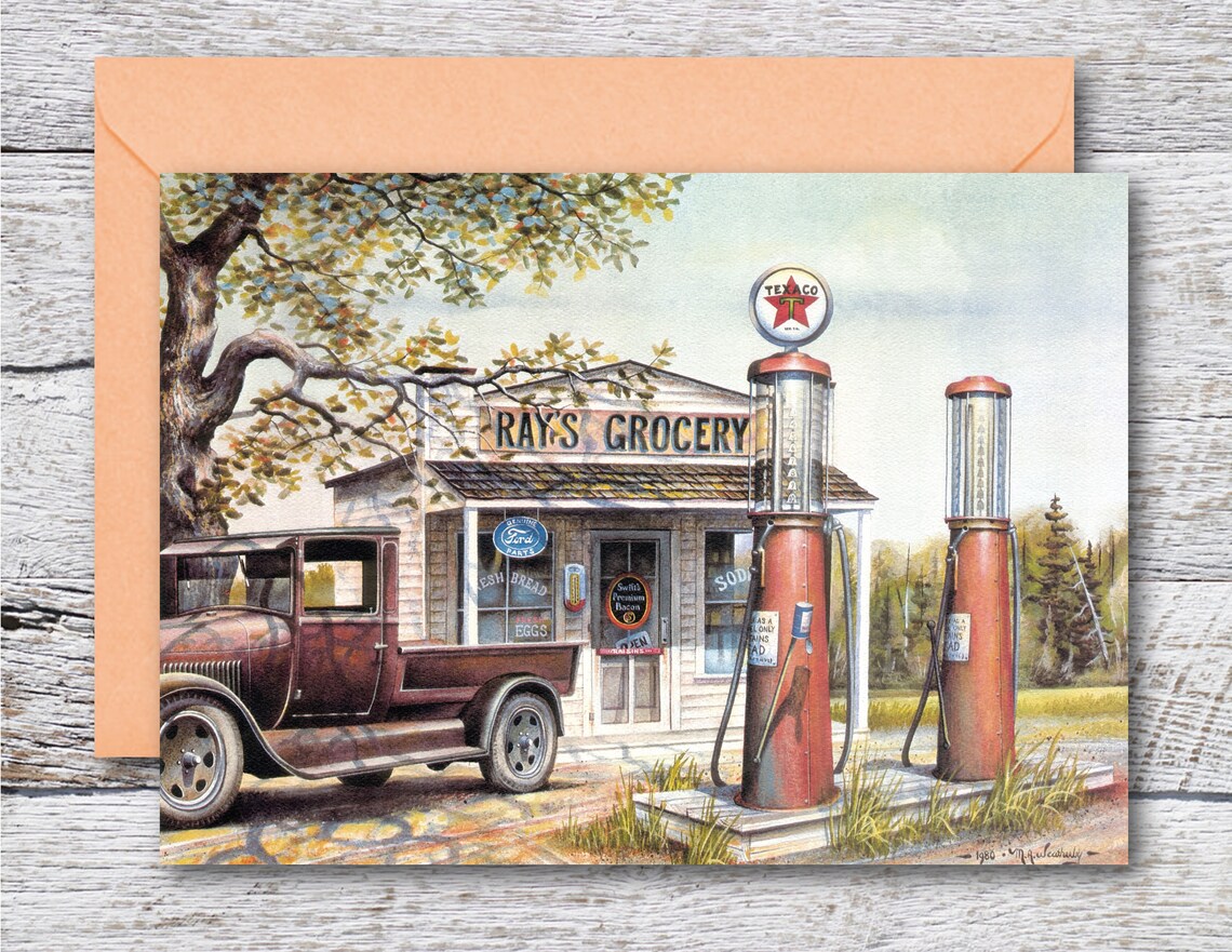 Ray's Grocery by Mark Weatherby, Printable Blank Greeting Card of ...