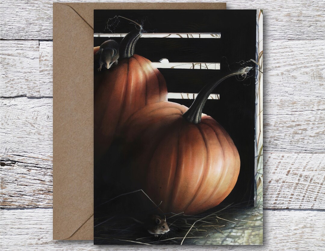 Pumpkins by Mark Weatherby, Printable Blank Greeting Card of Painting ...