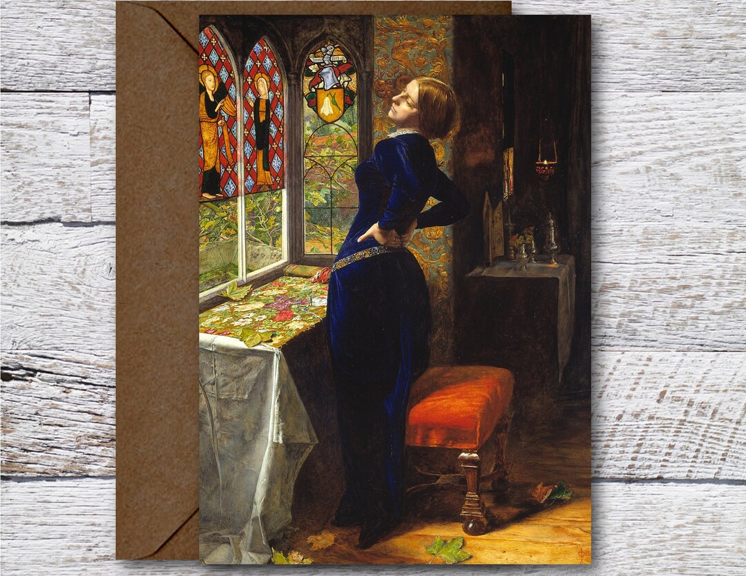 Mariana by Millais, Printable Fine Art Card of Famous Oil Painting ...