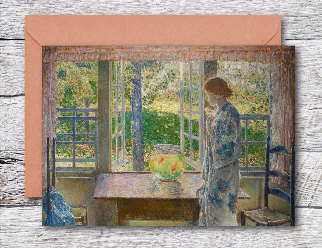 The Goldfish Window, Printable Fine Art Card of Famous Oil Painting, Blank Card of Masterpiece ...