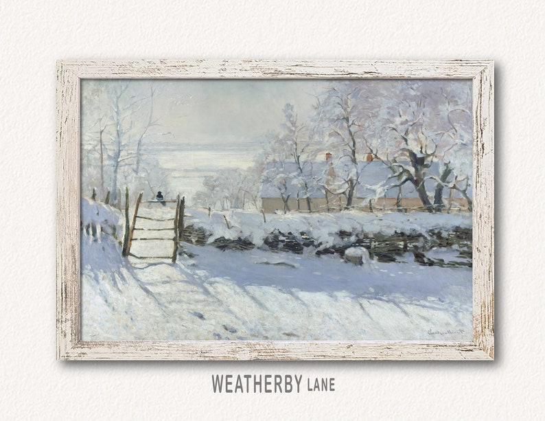 Magpie by Monet, Printable Wall Art of Famous Monet Painting of Winter ...