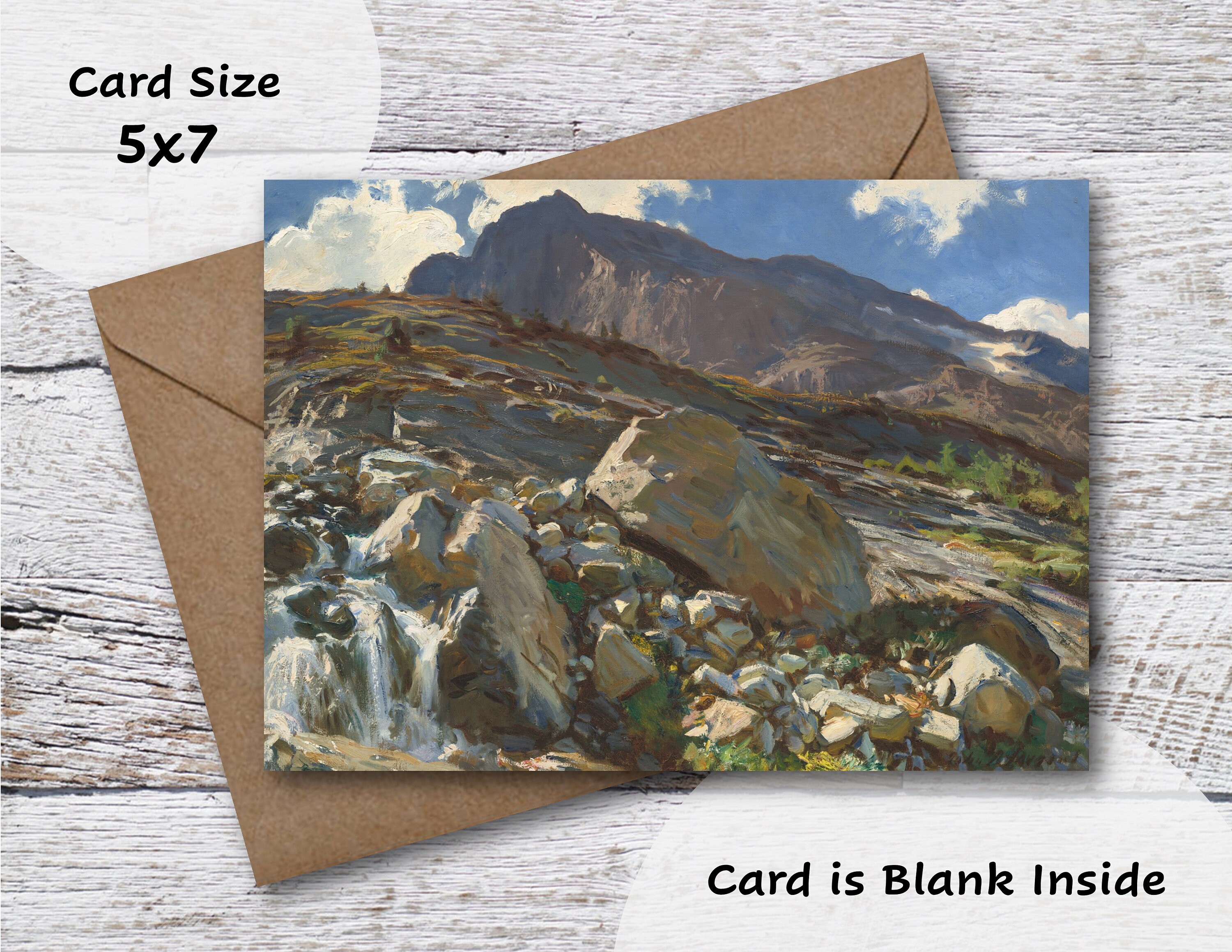 Simplon Pass by John Sargent, Printable Blank Greeting Card of Famous ...