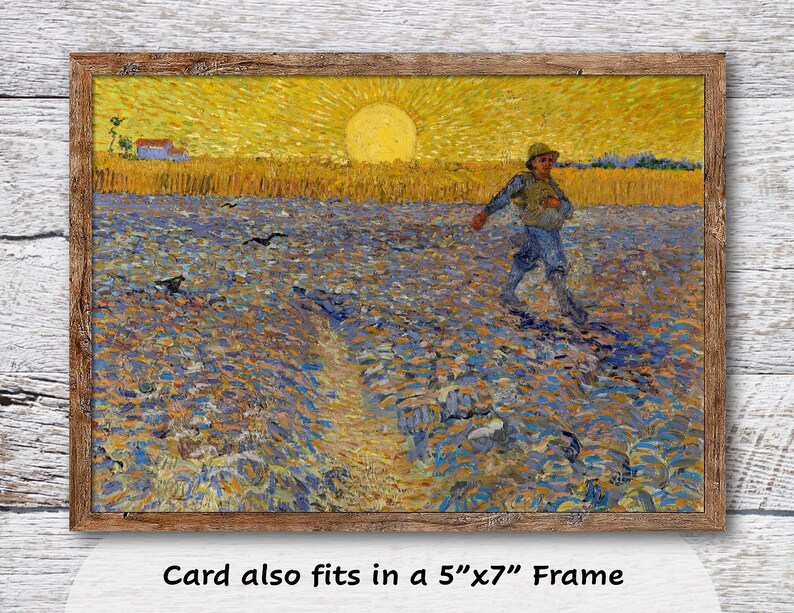 The Sower by Van Gogh, Printable Blank Greeting Card of Famous Van Gogh ...