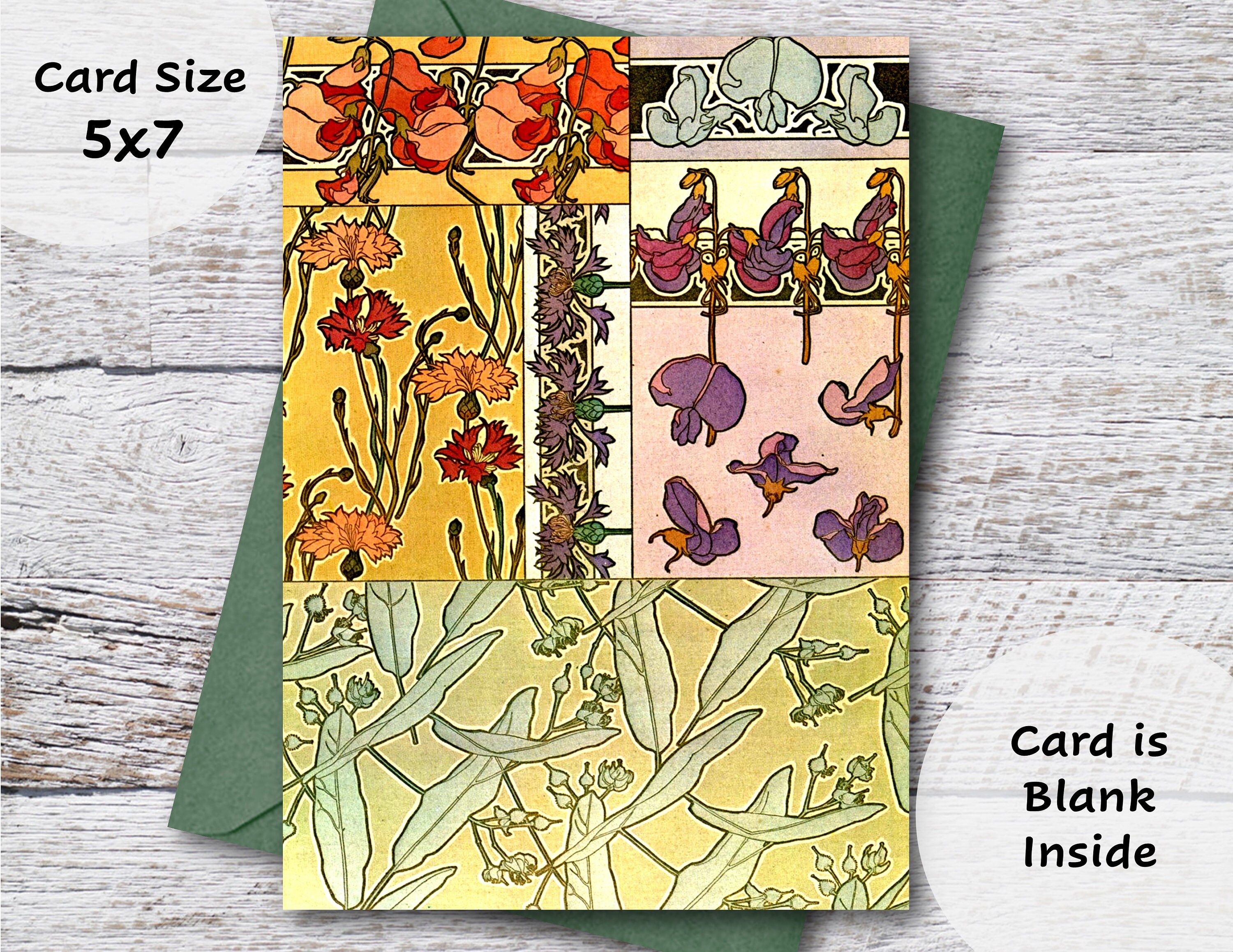 Mucha's Decoratifs Collection, 4 Printable Greeting Cards of Famous ...