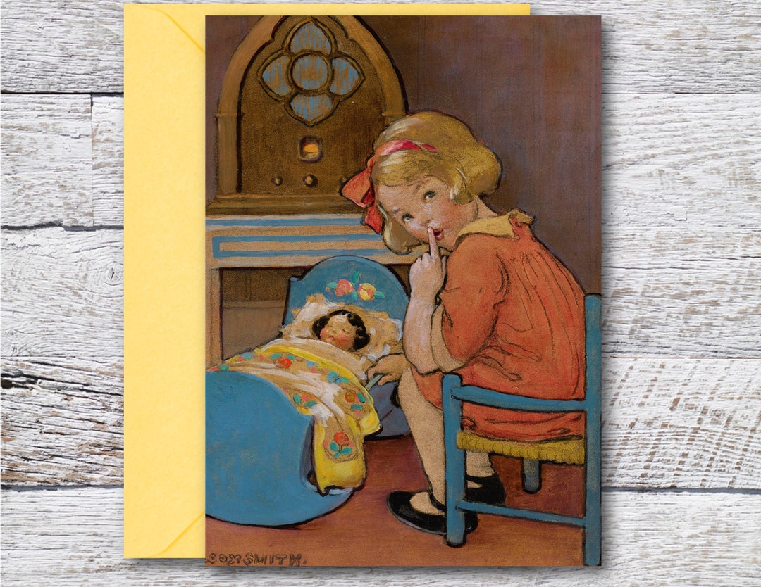 Dolly's Sleeping by Jessie Willcox Smith, Printable Blank Greeting Card ...