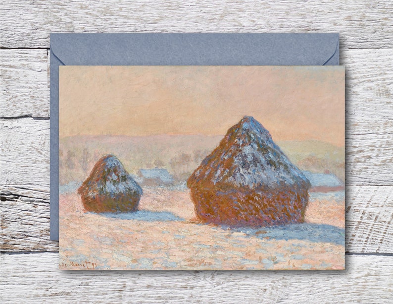 Wheatstacks by Monet, Printable Greeting Card of Famous Monet Oil ...