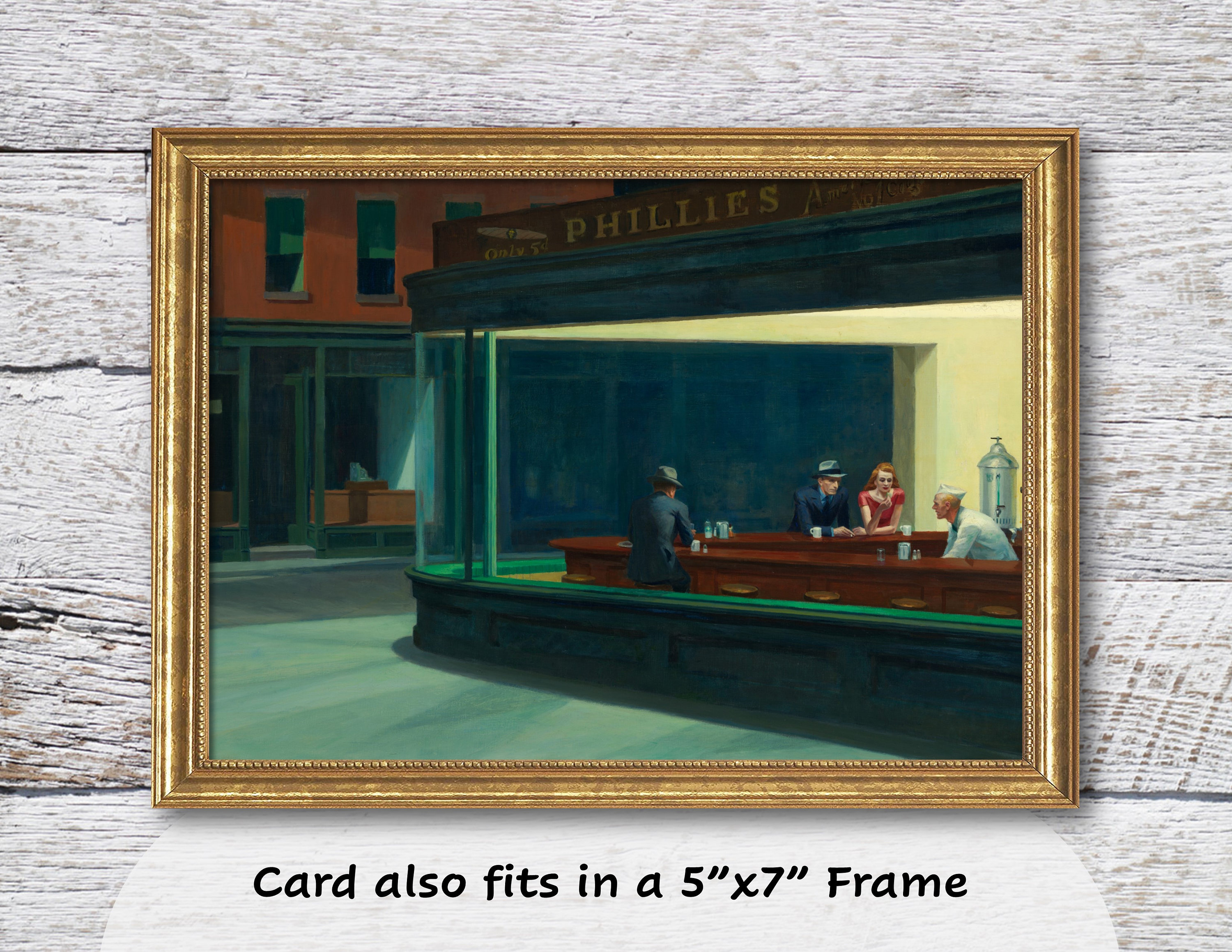 Nighthawks by Hopper, Printable Greeting Card of Famous Hopper Painting ...