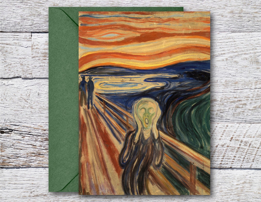 The Scream by Edvard Munch, Printable Blank Greeting Card of Famous ...