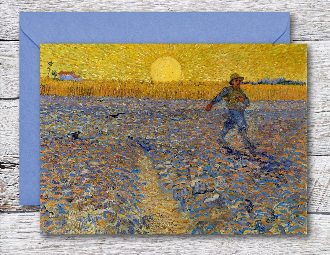 The Sower by Van Gogh, Printable Blank Greeting Card of Famous Van Gogh ...