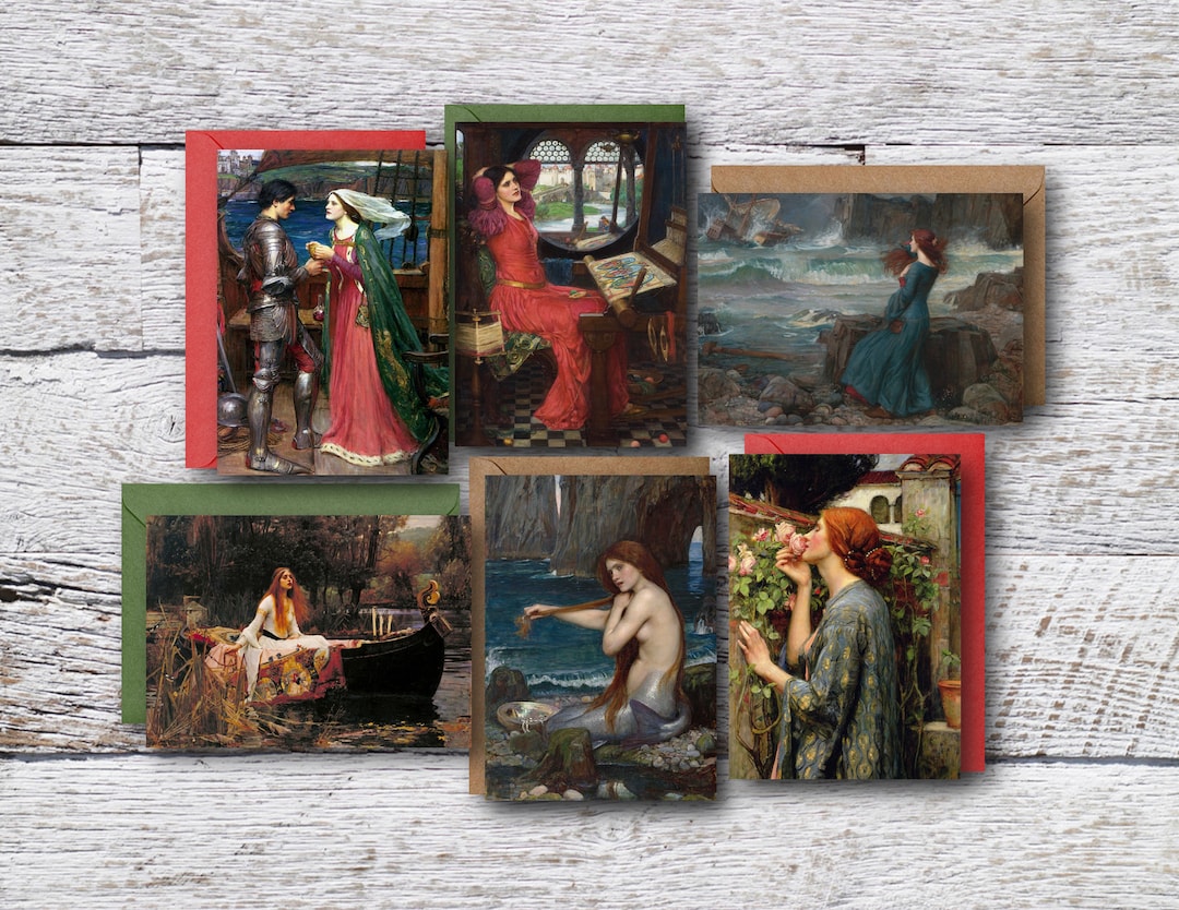 Waterhouse Collection, 6 Printable Fine Art Cards of Famous Oil ...
