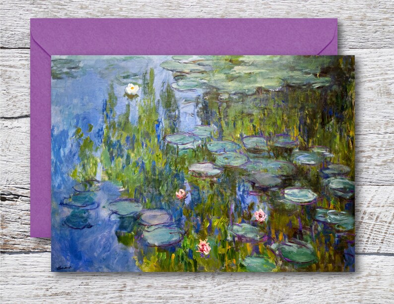 Monet Collection, 6 Printable Blank Greeting Cards of Famous Monet Oil ...