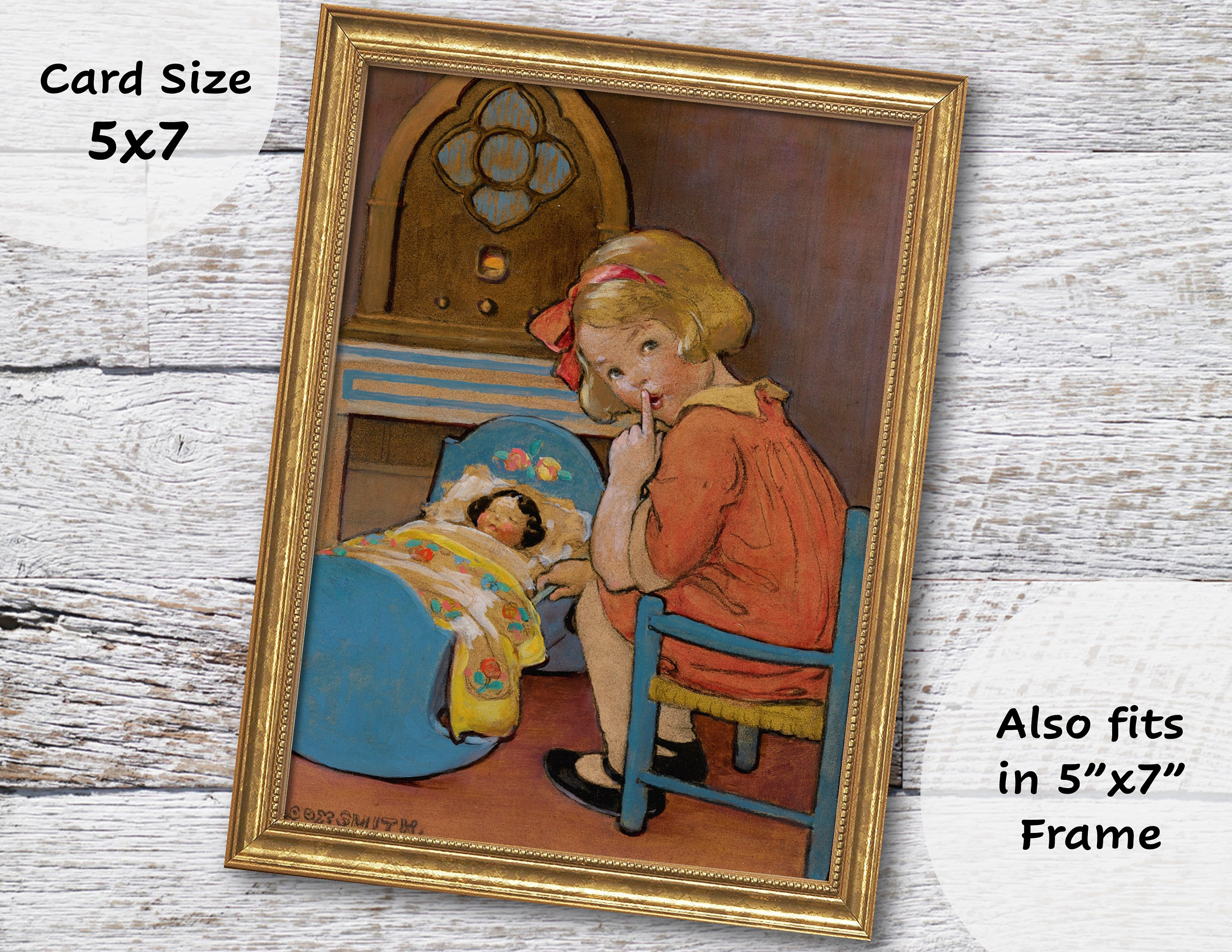 Dolly's Sleeping by Jessie Willcox Smith, Printable Blank Greeting Card ...