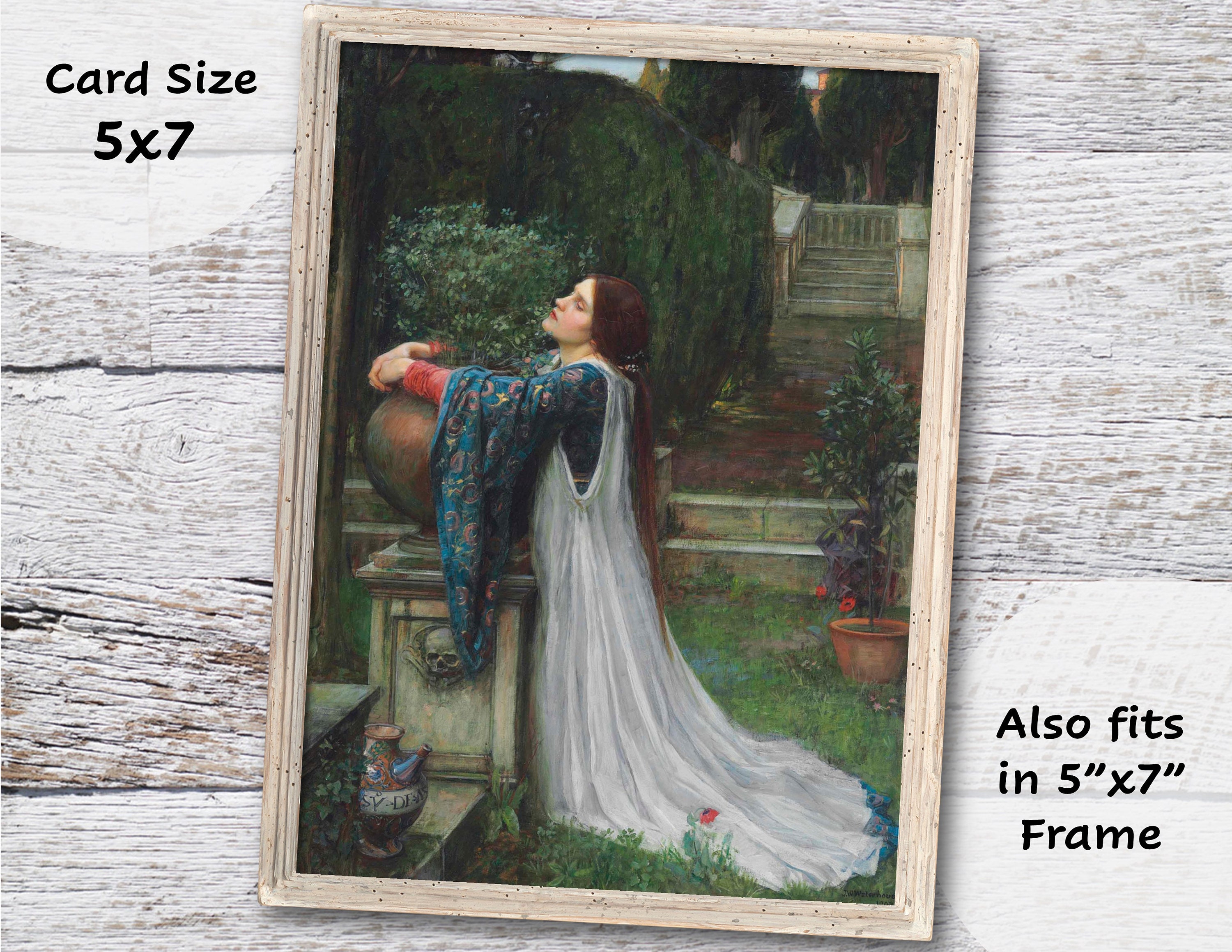 Isabella by Waterhouse, Printable Fine Art Card of Famous Oil Painting ...
