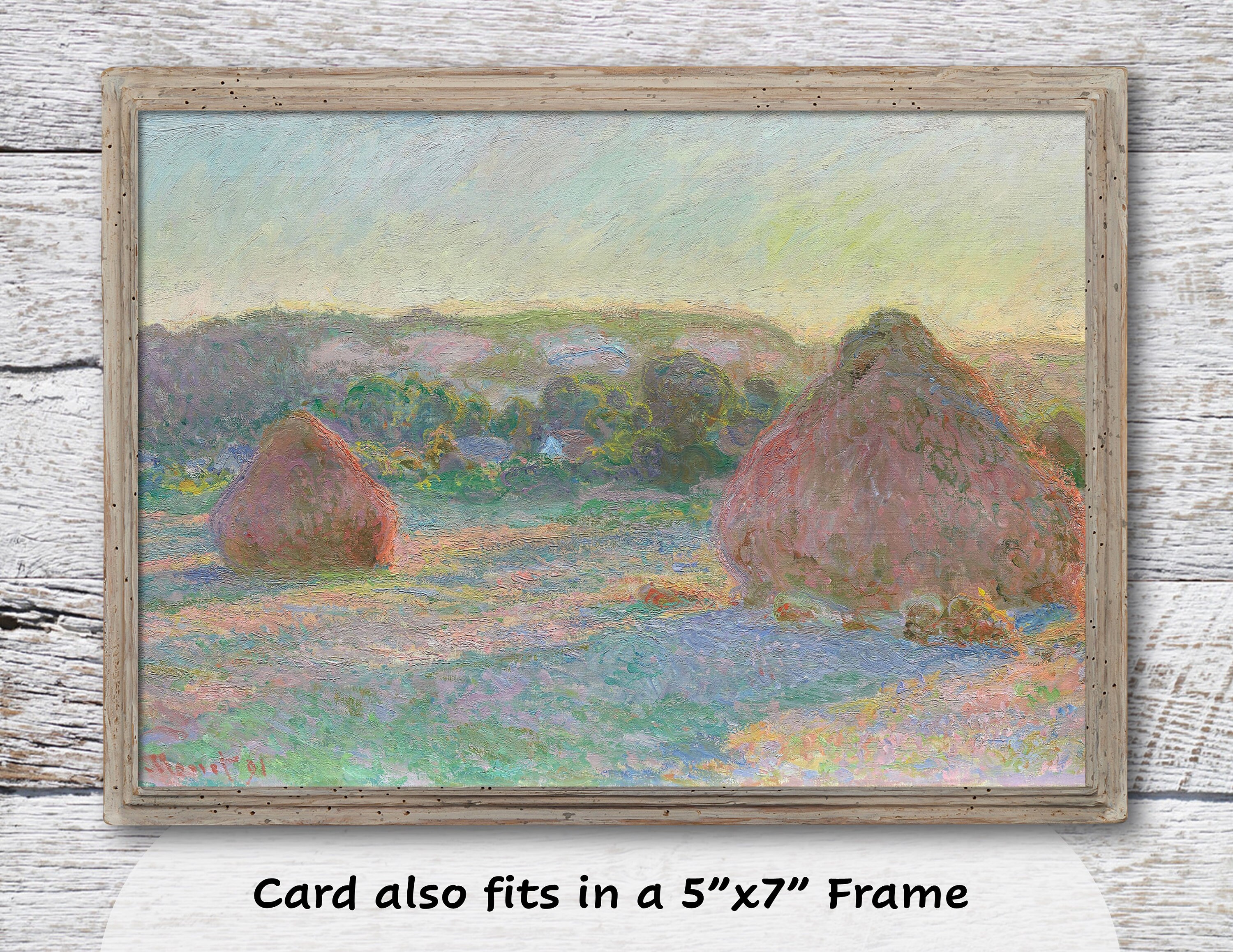 Monet Collection, 6 Printable Blank Greeting Cards of Famous Monet Oil ...