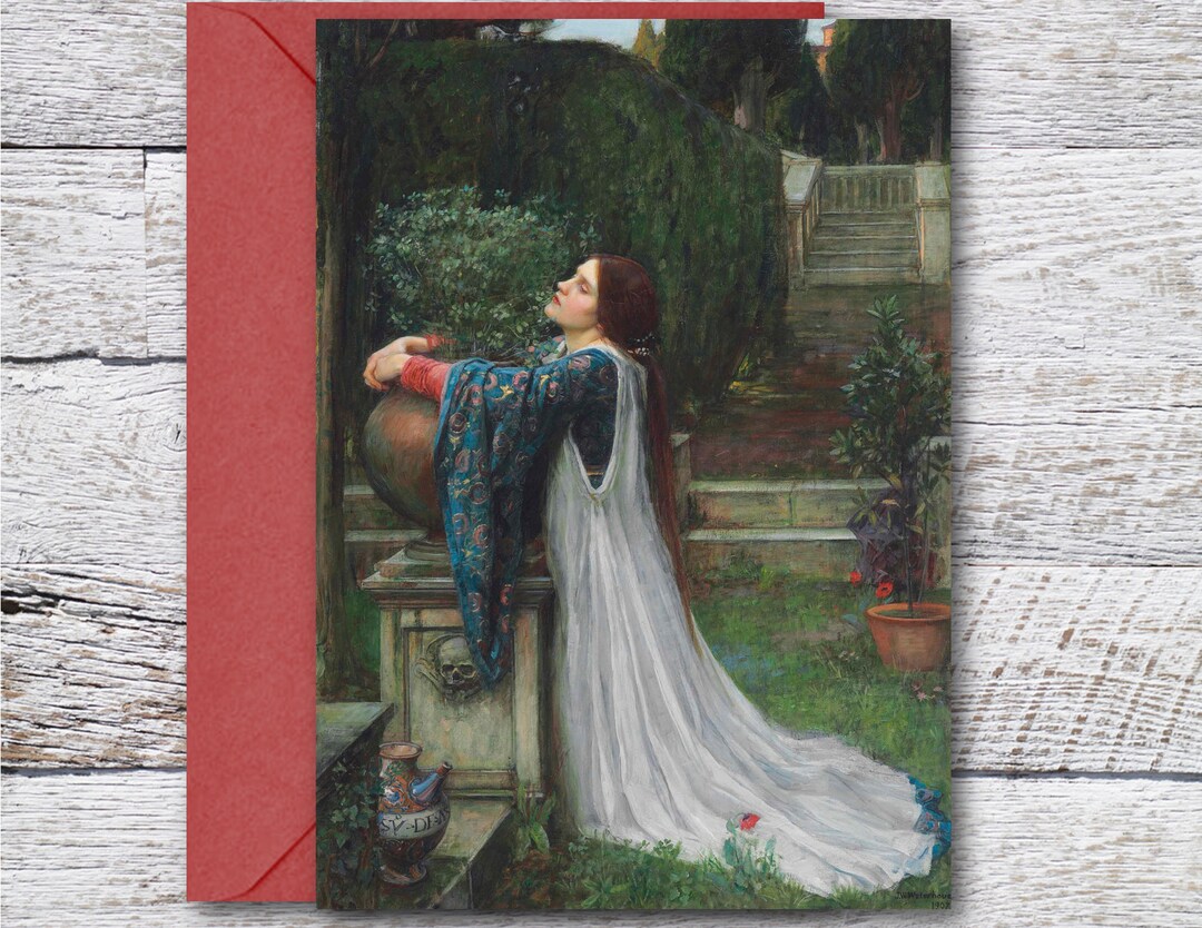 Isabella by Waterhouse, Printable Fine Art Card of Famous Oil Painting ...