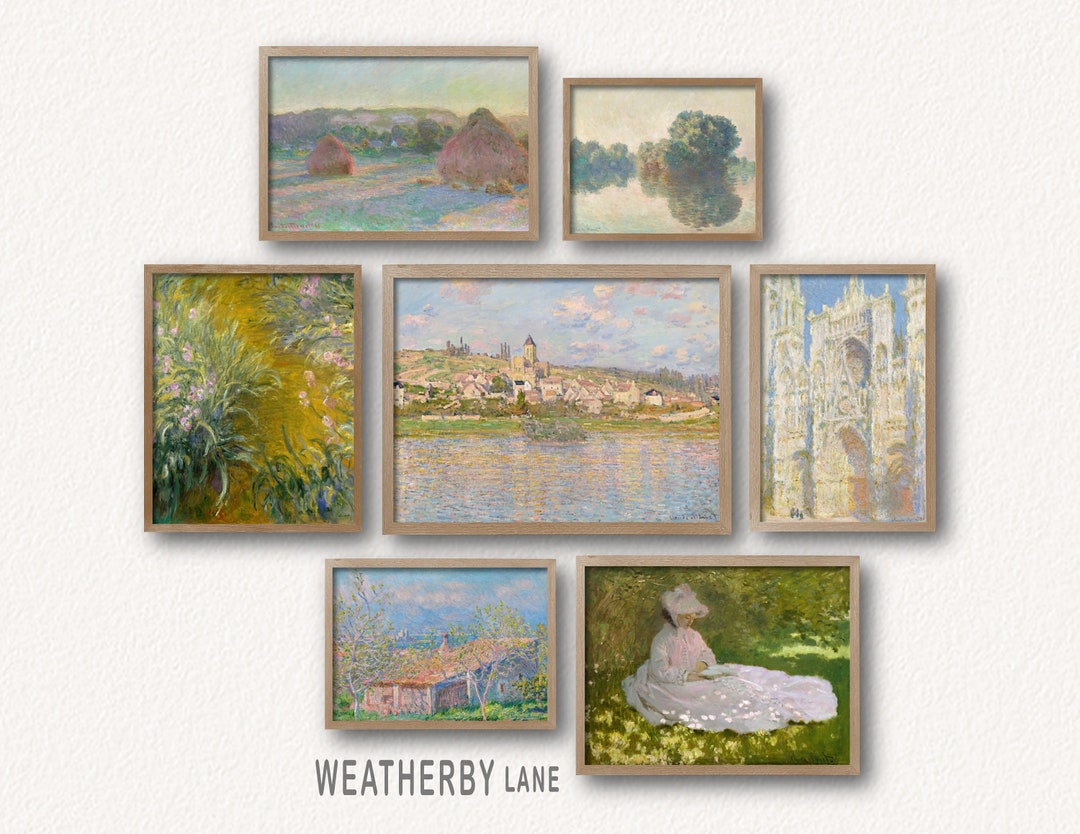 Monet Wall Art Gallery, Set of 7 Digital Art Prints of Famous Monet ...