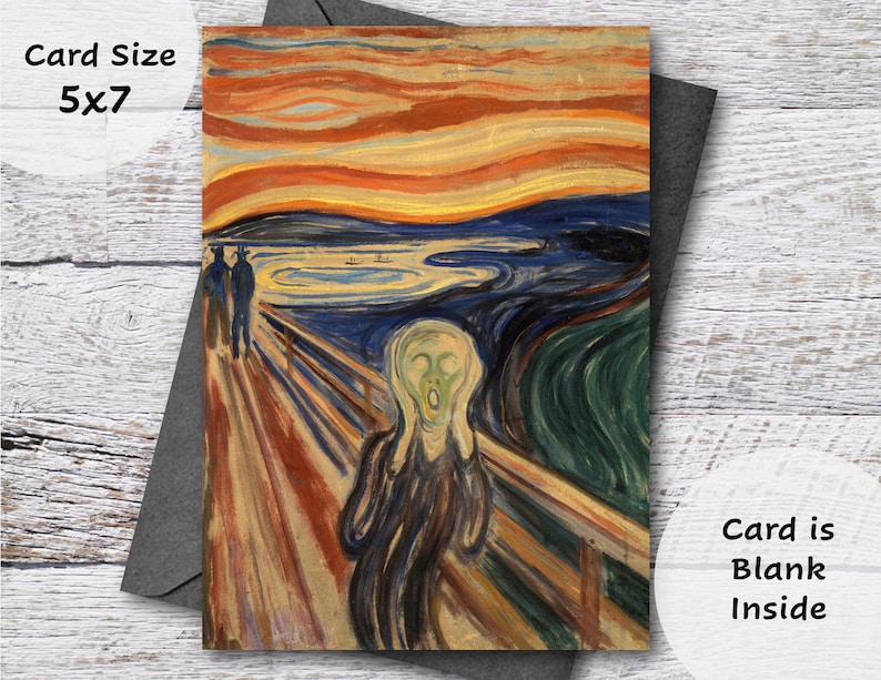 The Scream by Edvard Munch Printable Blank Greeting Card of - Etsy