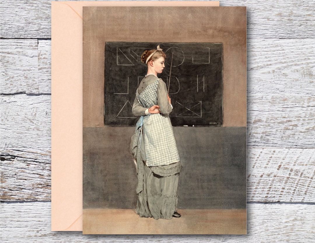 Blackboard by Homer, Printable Fine Art Card of Famous Oil Painting ...