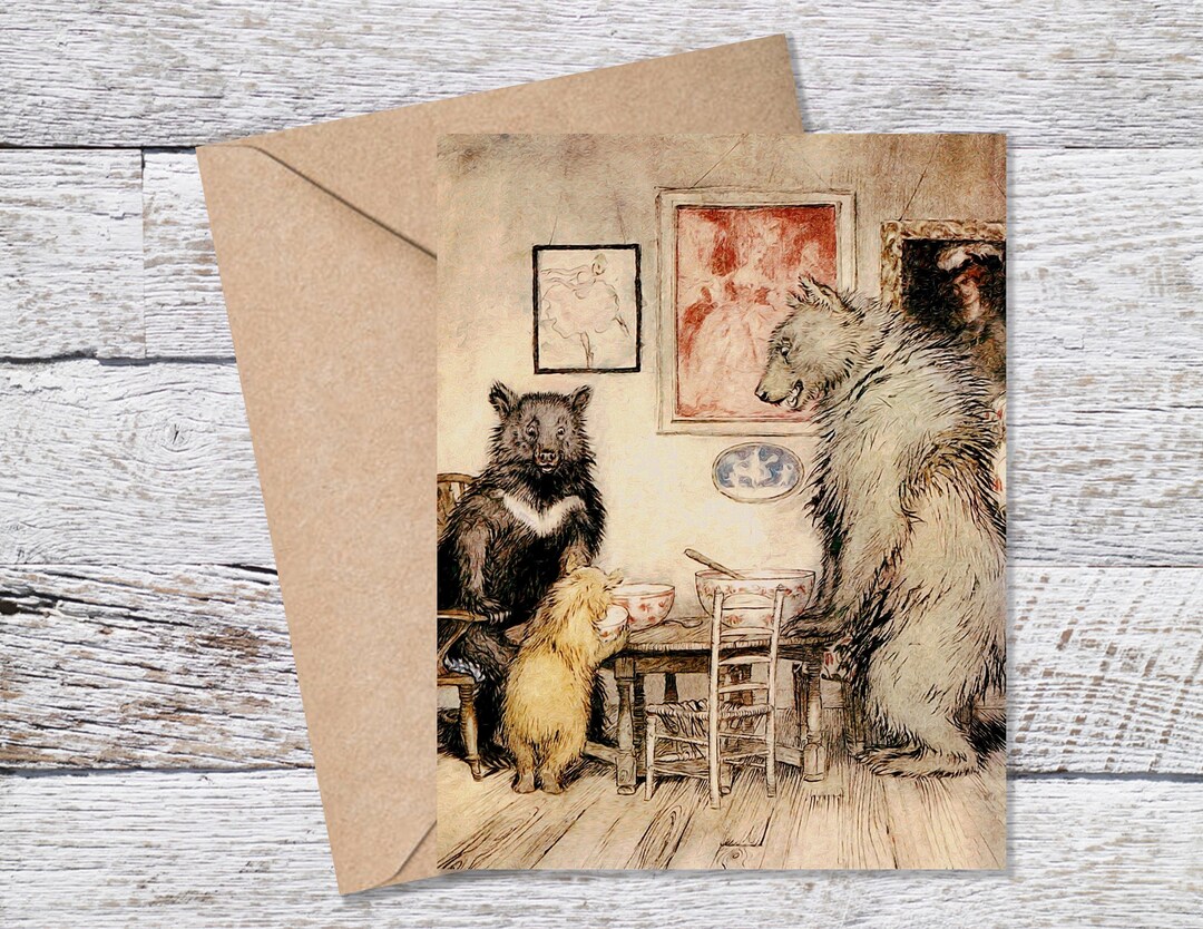 The Three Bears by Rackham Printable Fine Art Notecard of - Etsy